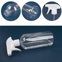 China 500ml Plastic Transparent Cylindrical Clear Bottle With White Spray For empty Spray Bottle for sale