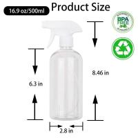 China 500ml Plastic Transparent Cylindrical Clear Bottle With White Spray For empty Spray Bottle for sale