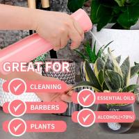 China 300ml Pink Cylindrical Smooth Plastic Bottle With Pink Spray For Spray Bottle for sale