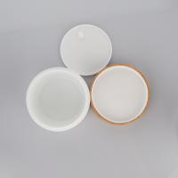 China 250ml Plastic White Cylindrical Smooth bottle With Bamboo Lid For Empty Cream Jar for sale