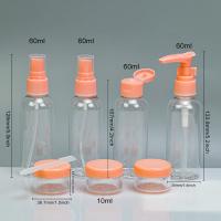 China Transparent PET Plastic Material Portable Travel Set Spray Bottle Lotion Bottle Plastic Jar for sale