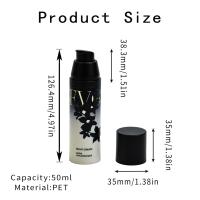 China Cosmetic Lotion Bottle 50ml Refillable Airless Pump Bottle Luxurious Hot Stamping Surface Treatment for sale