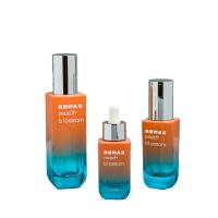 China Chinese Manufacturer 30ml 100ml Gradient Glass Lotion Pump Dropper Bottle Skin Care Package Set for sale