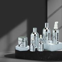 China Silver-Plated 60g 100ml 120ml 150ml Empty Modern Style Glass Cosmetics Packaging Set Bottles And Jars for sale