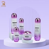China 50g 30ml 50ml 100ml 120ml Electroplated Two-Color Gradient Round Bottom Round Cap Glass Bottle And Jar for sale