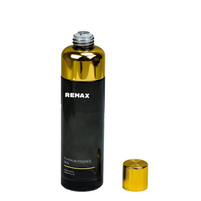 China 30ml 50ml 100ml 120ml Black Color Gold Plated Bottle Packaging With Threaded Lid Luxury Style for sale