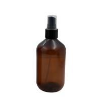 China 300ml PET Amber Brown Plastic Bottles with Clear Pump Black Oil Spray Set Ready For Shipping In stock for sale