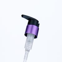 China 24/410 Bright Silver and Black Purple Electroplated Aluminum Plastic Pump Head for Lotion Bottles for sale