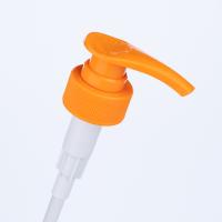 China 33/410 Orange Lotion Pump Head for Shower Gel Bottles and Shampoo Bottles for Bathing Skincare and Haircare for sale