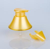 China 20/410 Gold Fan-shaped Lotion Pump Head for Shower Gel Bottles and Shampoo Bottles for Bathing Skincare and Haircare for sale