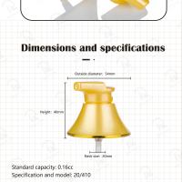 China 20/410 Gold Fan-shaped Lotion Pump Head for Shower Gel Bottles and Shampoo Bottles for Bathing Skincare and Haircare for sale