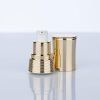 China 18/400 White and Gold Electroplated Aluminum Foundation Pump Head Cream Pump Green Bottle for Personal Care and Cosmetics for sale