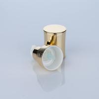 China 18/400 White and Gold Electroplated Aluminum Foundation Pump Head Cream Pump Green Bottle for Personal Care and Cosmetics for sale