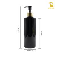 China 450ml Black PET Pump Bottle – For Shampoo & Body Wash, Elegant Flat Shoulder Design for sale