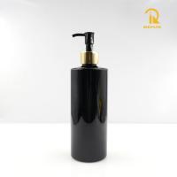 China 450ml Black PET Pump Bottle – For Shampoo & Body Wash, Elegant Flat Shoulder Design for sale