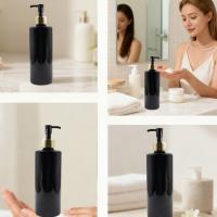 China 450ml Black PET Pump Bottle – For Shampoo & Body Wash, Elegant Flat Shoulder Design for sale