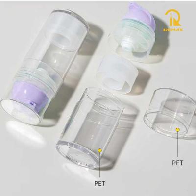 China 30ml/50ml/80ml Purple Airless PET Emulsion Bottle for Medical Aesthetics Use with Screw Cap Prevents Contamination for sale