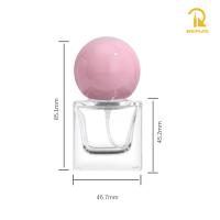 China 30ml Clear Square Glass Bottle for Lotion and Serum with Round Lid for sale
