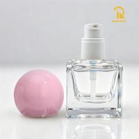 China 30ml Clear Square Glass Bottle for Lotion and Serum with Round Lid for sale