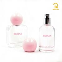 China 50ml Clear Glass Perfume Bottle with Round Cap and Screw Neck Refillable Design for sale