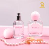 China 50ml Clear Glass Perfume Bottle with Round Cap and Screw Neck Refillable Design for sale