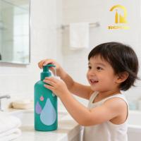 China 300ml Raindrop-shaped Transparent Lotion Spray Bottle for Cosmetic Packaging for sale
