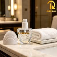 China 40ml Glass Bowling Ball Shaped Lotion Bottle Round Cosmetic Packaging Container for sale