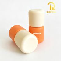 China 3.5g Round Orange Lipstick Tube Refillable Cosmetic Packaging with Custom Logo for sale