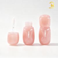 China 5ml AS Material Lip Gloss Bottle with Applicator Brush Custom Lipstick Container for sale