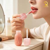 China 5ml AS Material Lip Gloss Bottle with Applicator Brush Custom Lipstick Container for sale