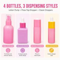 China 4pcs 100ml Lotion Pump Bottle and 50ml Dropper Bottles Transparent Cosmetic Bottle Set for Skincare Packaging for sale
