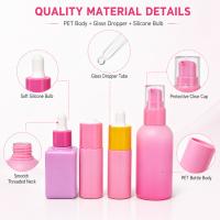 China 4pcs 100ml Lotion Pump Bottle and 50ml Dropper Bottles Transparent Cosmetic Bottle Set for Skincare Packaging for sale