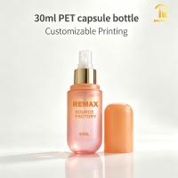 China 30ml Luxury Capsule Shaped Transparent Cosmetic Bottle for Serum and Skincare Formulas for sale