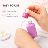 China 50ml Pink Dropper Bottle with Screen Printing for Premium Skincare Serum & Essential Oil Packaging for sale
