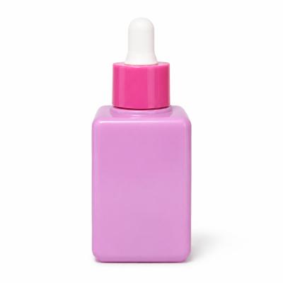 China 50ml Pink Dropper Bottle with Screen Printing for Premium Skincare Serum & Essential Oil Packaging for sale