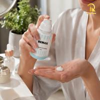 China 50ml Three Color Geometric Transparent Airless Pump Bottle for Premium Skincare Packaging for sale