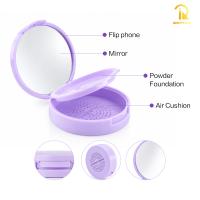 China 10g Purple PETG Powder Compact Case with Custom Logo for Loose Powder Cosmetic Packaging for sale