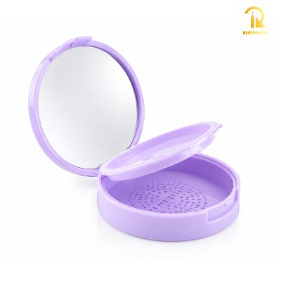 China 10g Purple PETG Powder Compact Case with Custom Logo for Loose Powder Cosmetic Packaging for sale