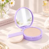 China 10g Purple PETG Powder Compact Case with Custom Logo for Loose Powder Cosmetic Packaging for sale