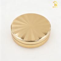 China OEM ODM 10g Luxury Electroplated Gold Magnetic Powder Compact Box Empty Pressed Powder Case With Mirror Cosmetic Packaging for sale