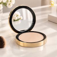 China OEM ODM 10g Luxury Electroplated Gold Magnetic Powder Compact Box Empty Pressed Powder Case With Mirror Cosmetic Packaging for sale