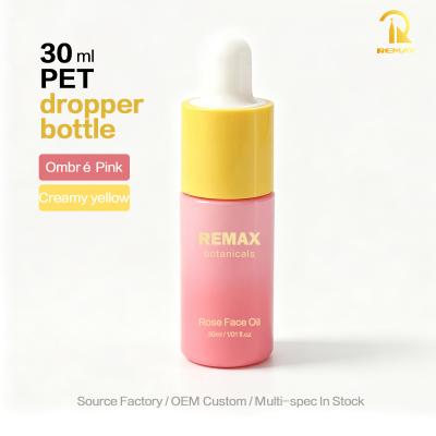 China 30ml PET Plastic Dropper Bottle Custom Logo Empty Serum Cosmetic Packaging for sale