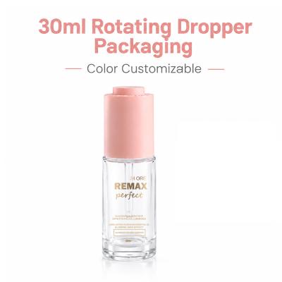 China In Stock 30ml Rotating Twist Dropper Bottle PET Empty Skincare Serum Essential Oil Bottle for sale