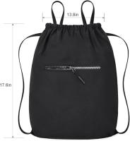 China Lightweight Drawstring Backpack with Front Zipper Pocket, Reusable Gym Sack for Sports, Travel, School & Daily Use for sale