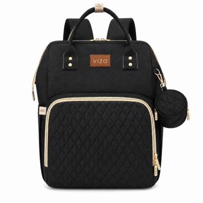 China Large Quilted Diaper Bag Backpack with Changing Pad & Pacifier Case, Waterproof Baby Travel Bag for Mom, Boys & Girls, Baby Shower Gift for sale
