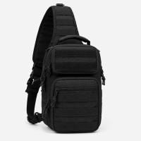 China Tactical Sling Bag for Men, Military Crossbody Shoulder Backpack, Compact EDC Range Pack for Hiking, Travel & Outdoor Use, Black for sale