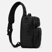 China Tactical Sling Bag for Men, Military Crossbody Shoulder Backpack, Compact EDC Range Pack for Hiking, Travel & Outdoor Use, Black for sale