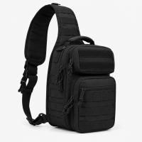 China Tactical Sling Bag for Men, Military Crossbody Shoulder Backpack, Compact EDC Range Pack for Hiking, Travel & Outdoor Use, Black for sale