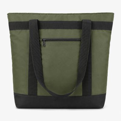 China Large Insulated Cooler Tote Bag, Leakproof Foldable Grocery & Food Delivery Bag for Beach, Travel, Lunch & Shopping, Moss Green for sale