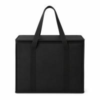 China Extra Large Insulated Grocery Tote Bag, Reusable Collapsible Thermal Cooler for Hot & Cold Food Delivery, Shopping, Camping & Travel, Black for sale